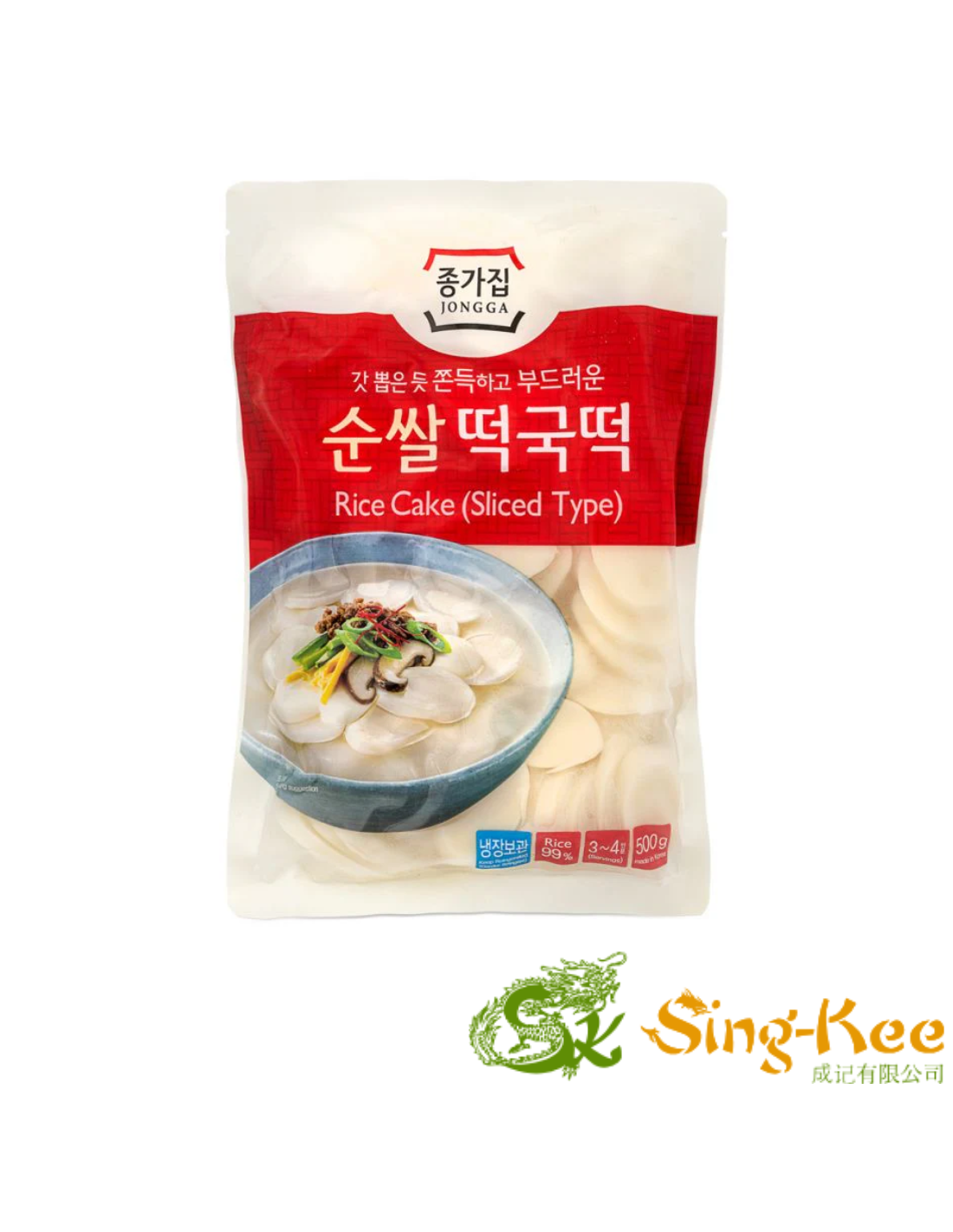 Jongga Rice Caked Sliced Type 500g - Fresh | Sing Kee